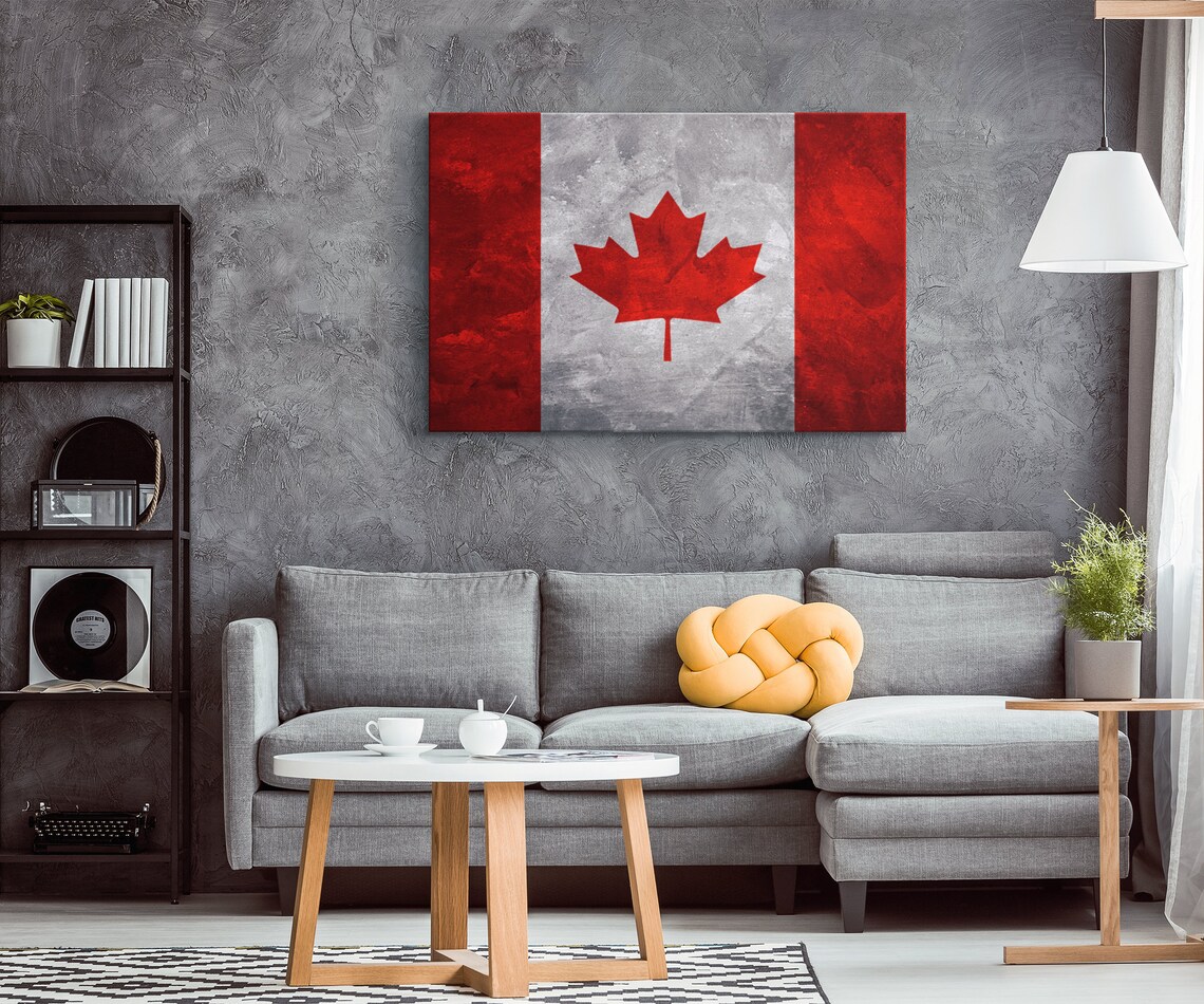 Canada Flag Canvas Print, Ready to Hang, Canadian Wall Art - Etsy