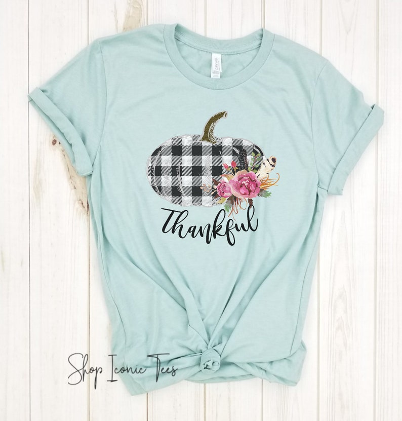 Thankful Plaid Pumpkin Buffalo Plaid Shirt Thanksgiving Etsy