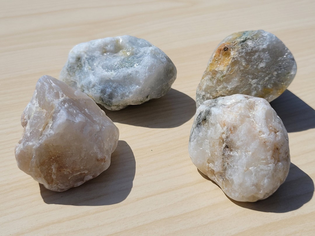 Sparkly Beach Quartz Rocks, Lot of 4 Unique Stones. Surf Tumbled ...
