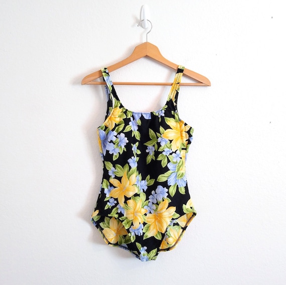80s Floral Swimsuit One Gem