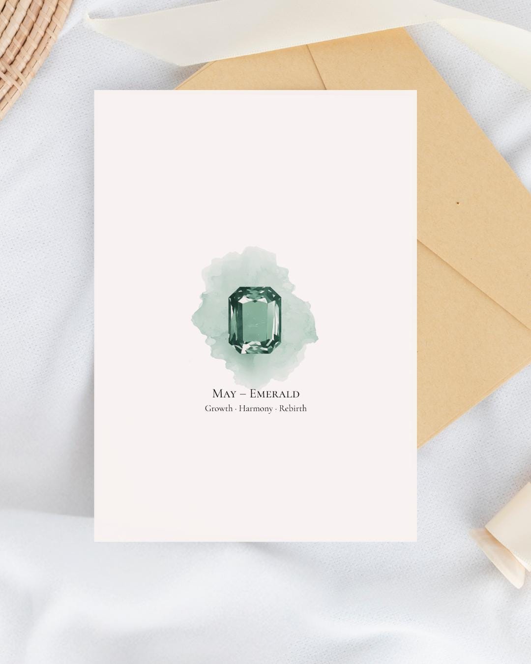 Emerald Birthday Card: May Birthstone Design (printable Template) - Etsy