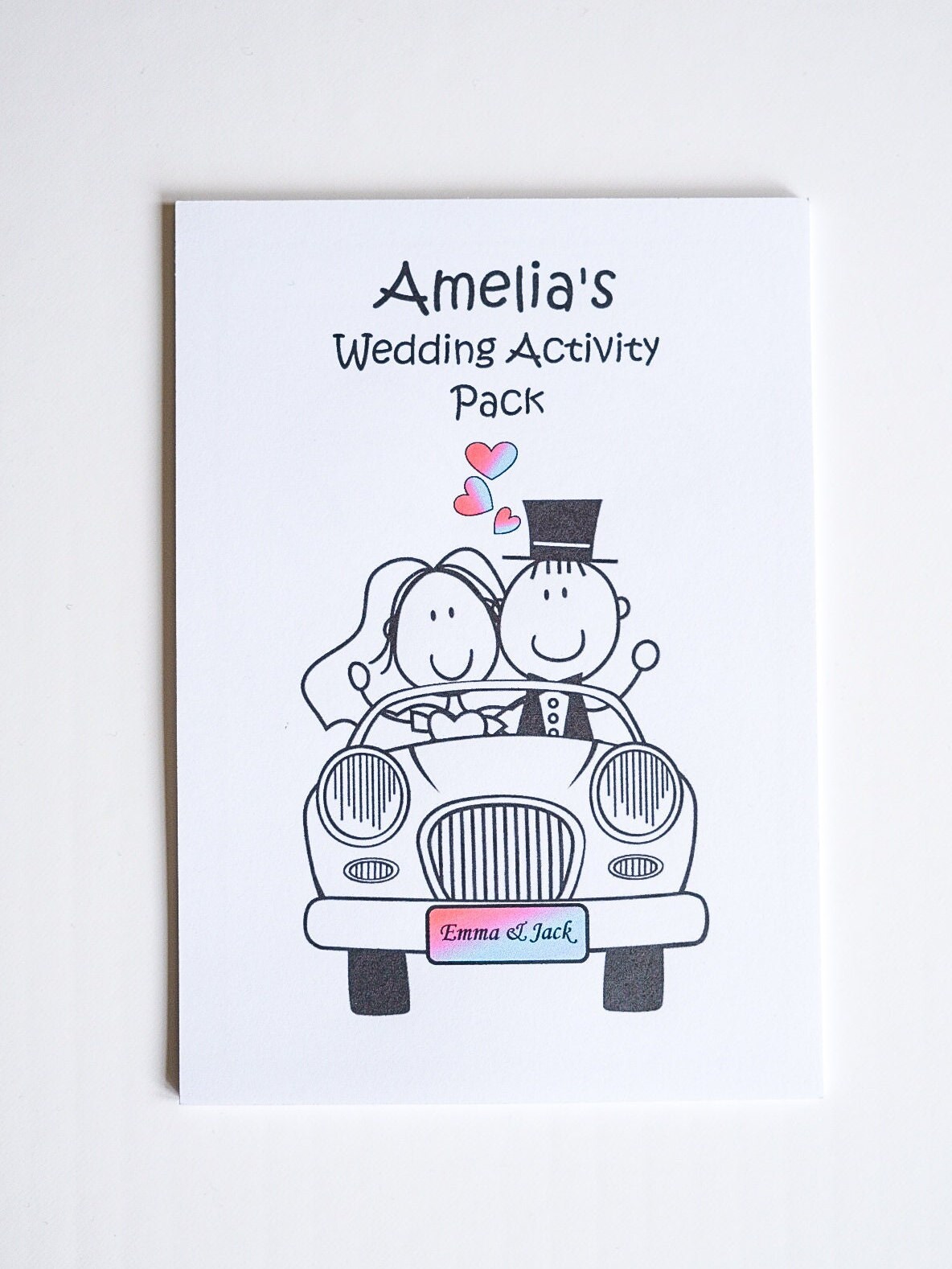 Personalized Wedding Activity Pack - Fun A6 Cards - Perfect Kids' Favor ...