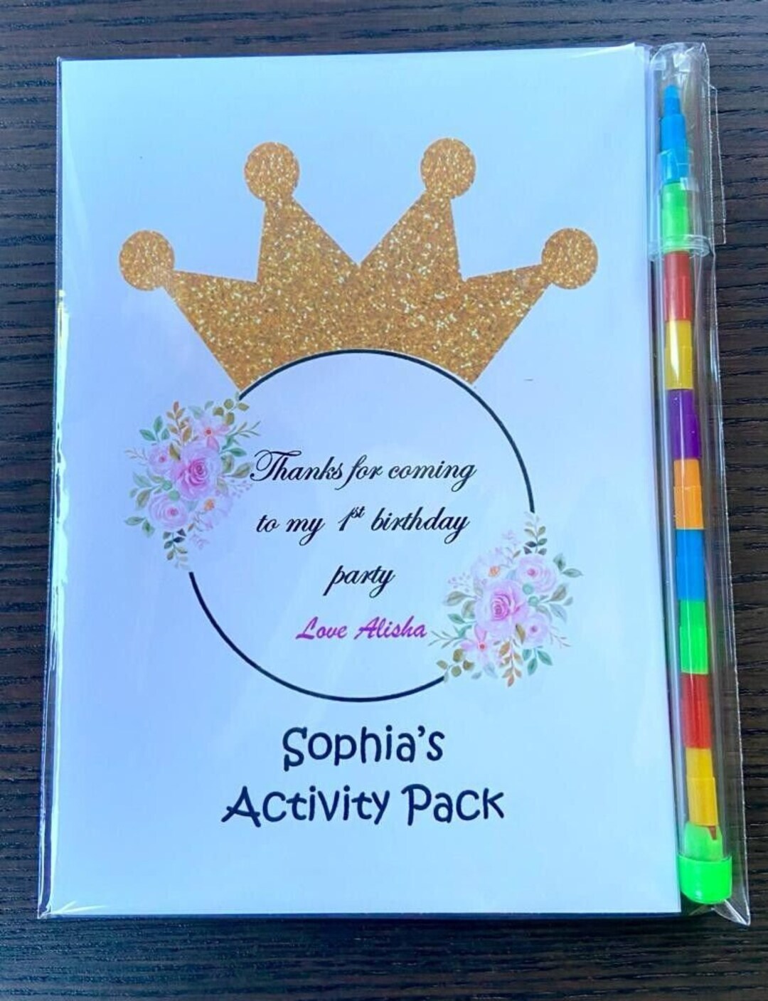 Birthday Party Activity Pack Personalised A6 , Favour, Colouring, Kids ...