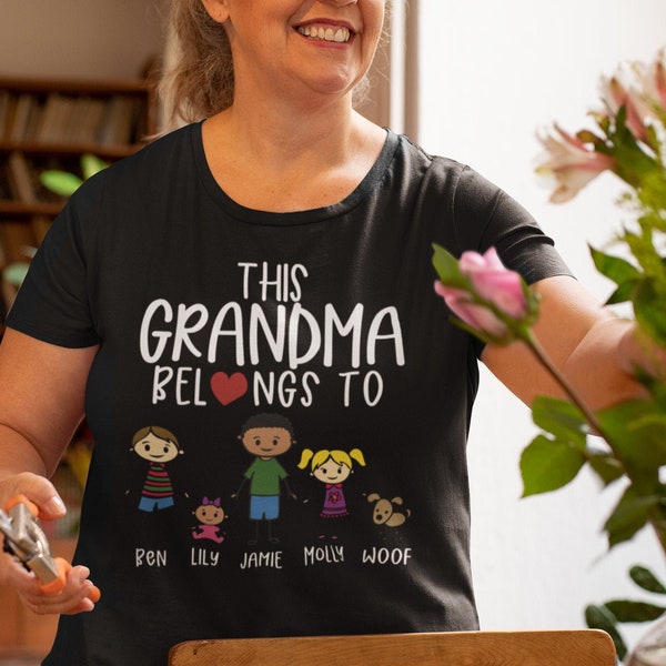 Grandma Tshirt With Kids Names Svg - Etsy