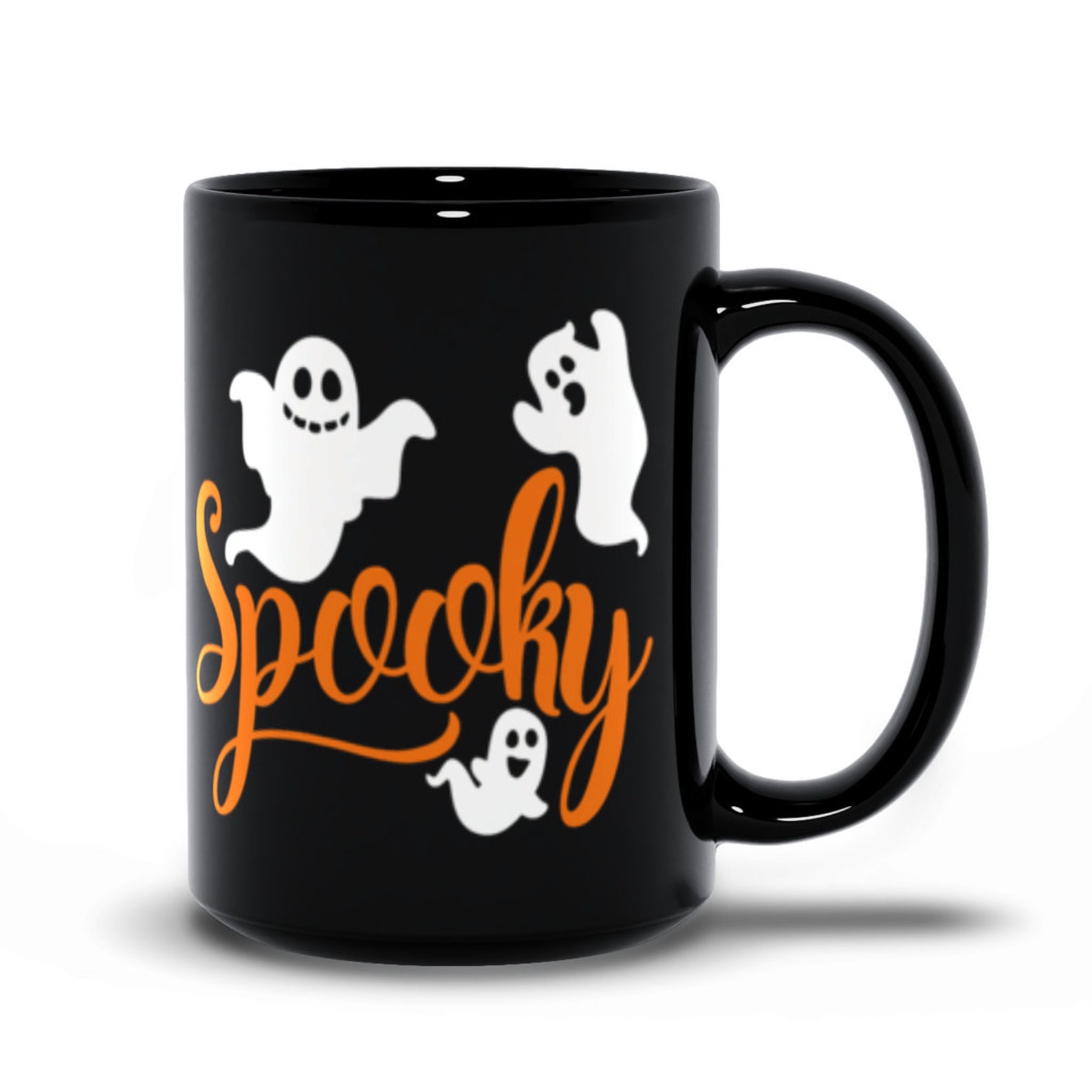 Spooky Ghost Black Mug Spooky Mug Ghost Mug Funny | Etsy