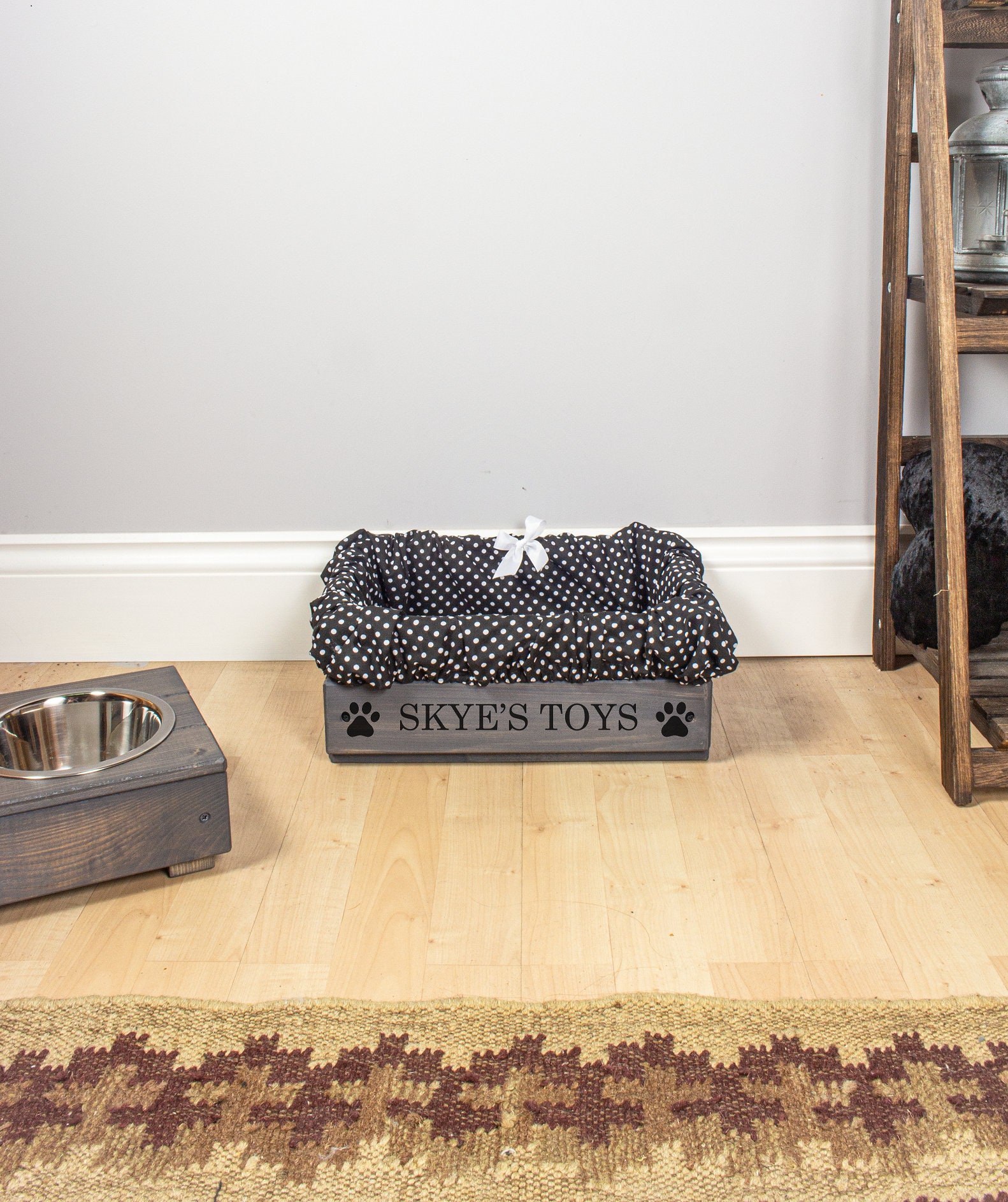 Small Personalised Toy Treat Box for Your Cat or Dog in Grey - Etsy UK