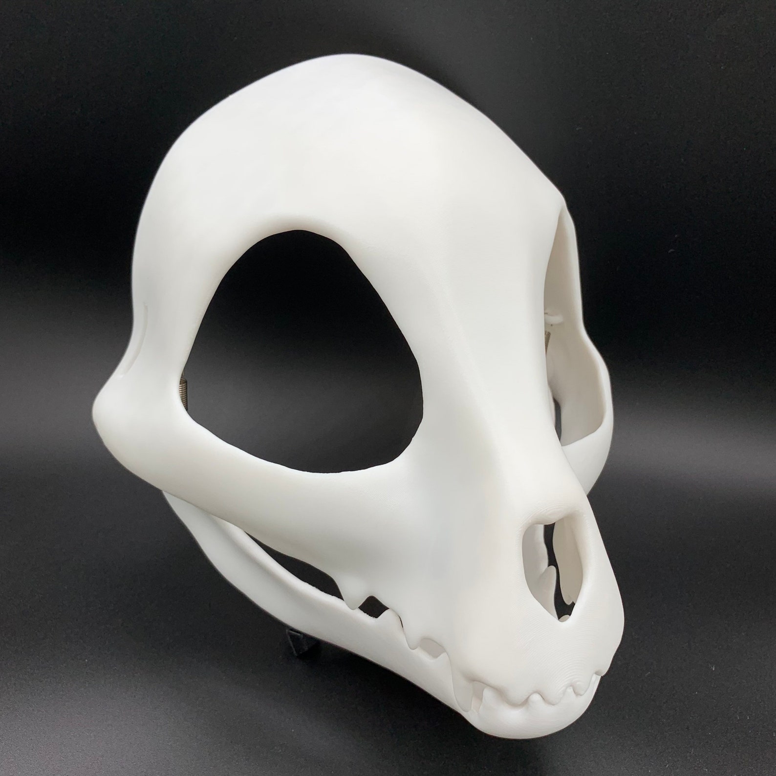 Toony Cat Feline Bone Skull Mask - Movable Moving Hinge Jaw- 3D Printed ...