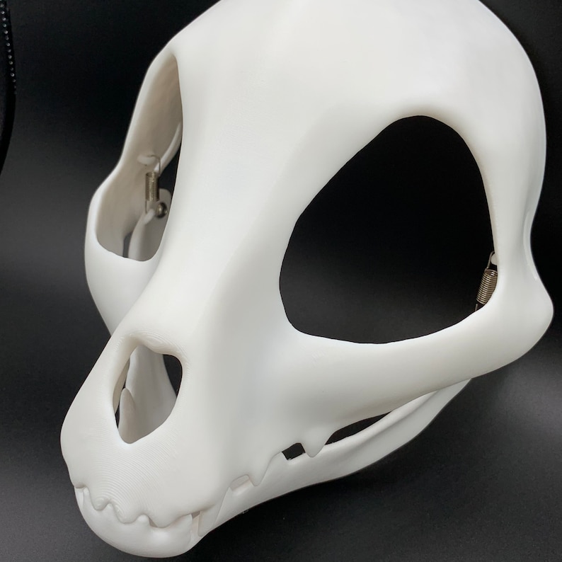 Toony Cat Feline Bone Skull Mask - Movable Moving Hinge Jaw- 3D Printed ...