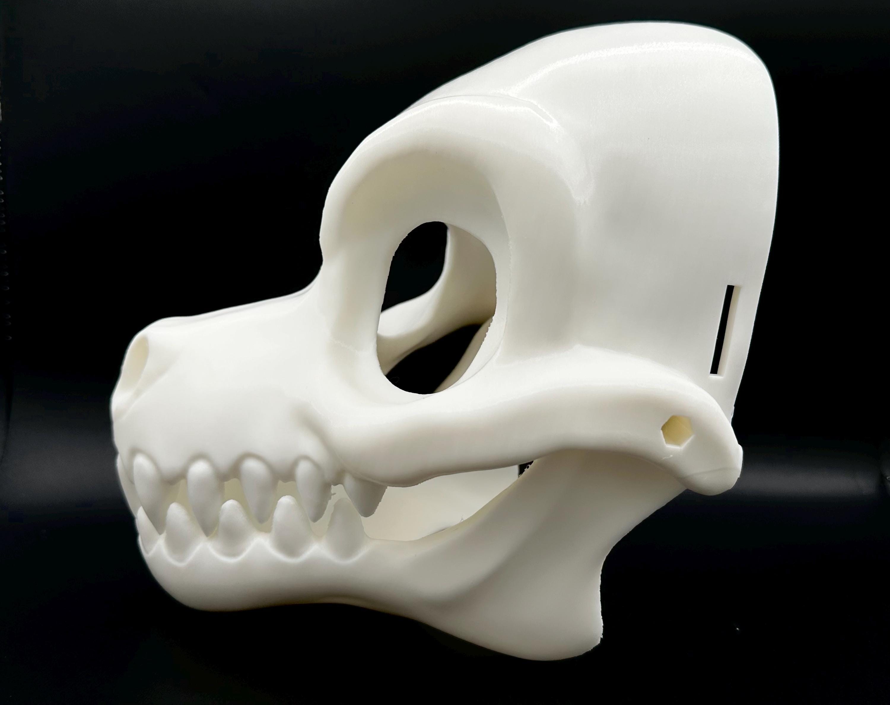 Toony Skulldog Spooky Fursuit Base - Movable Moving Hinge Jaw Mask - 3D ...