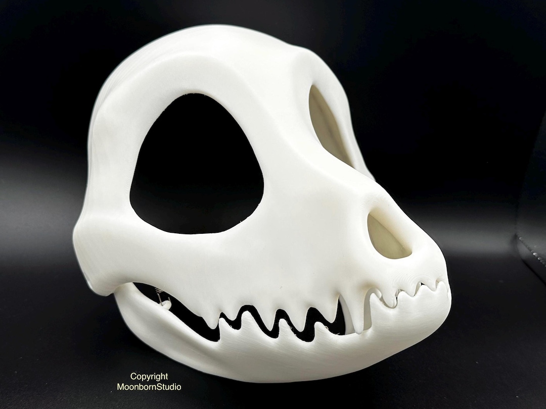 Toony Skulldog Bone Fursuit Base Mask - Movable Moving Hinge Jaw - 3D ...