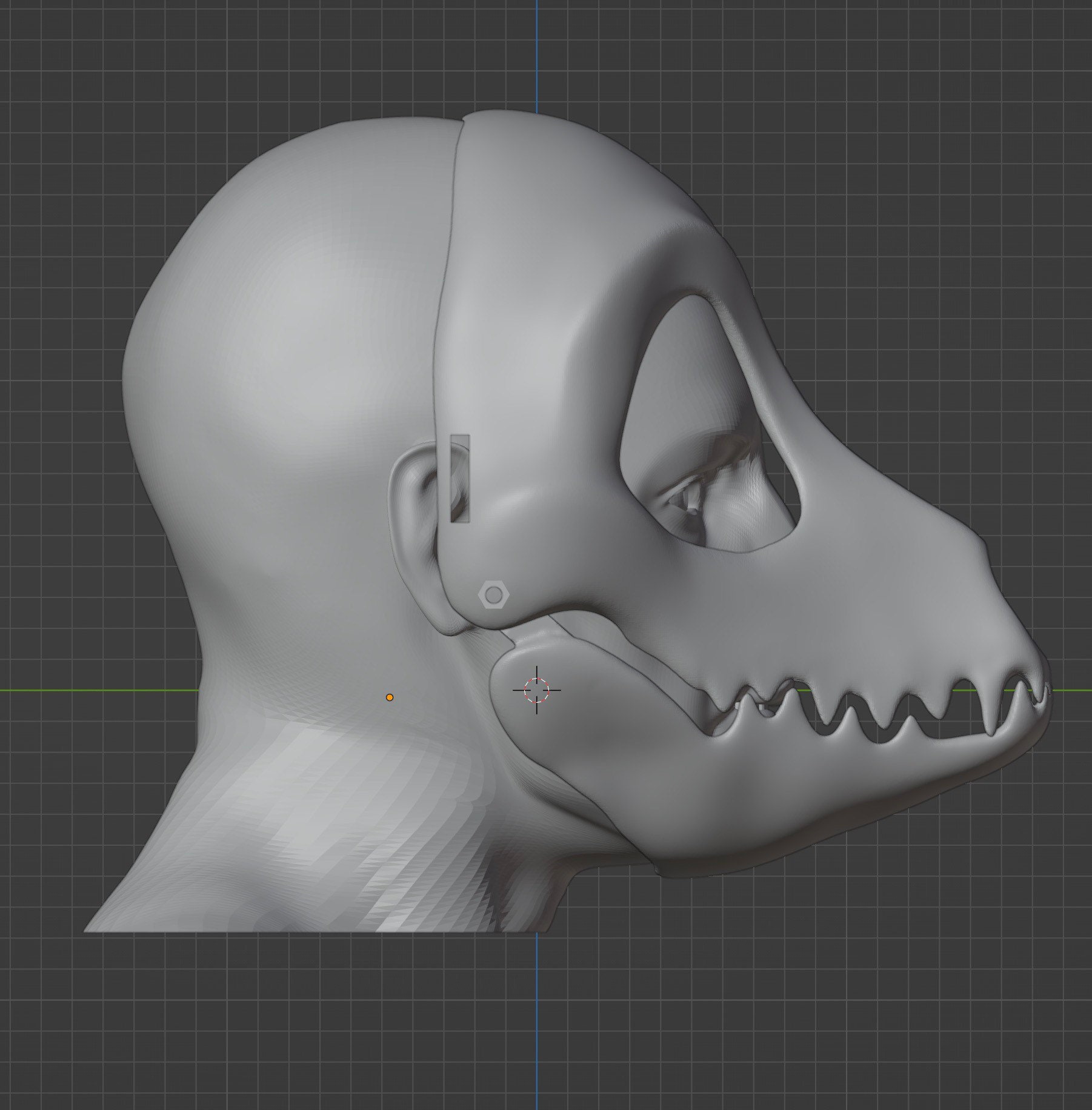 Toony Canine Bone Skull Mask Movable Moving Hinge Jaw 3D - Etsy