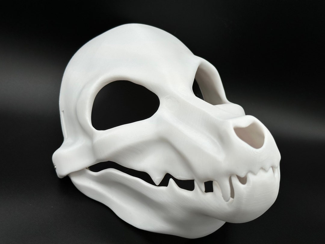 Toony Wolf Skull Mask - Movable Moving Hinge Jaw- 3D Printed Skulldog ...
