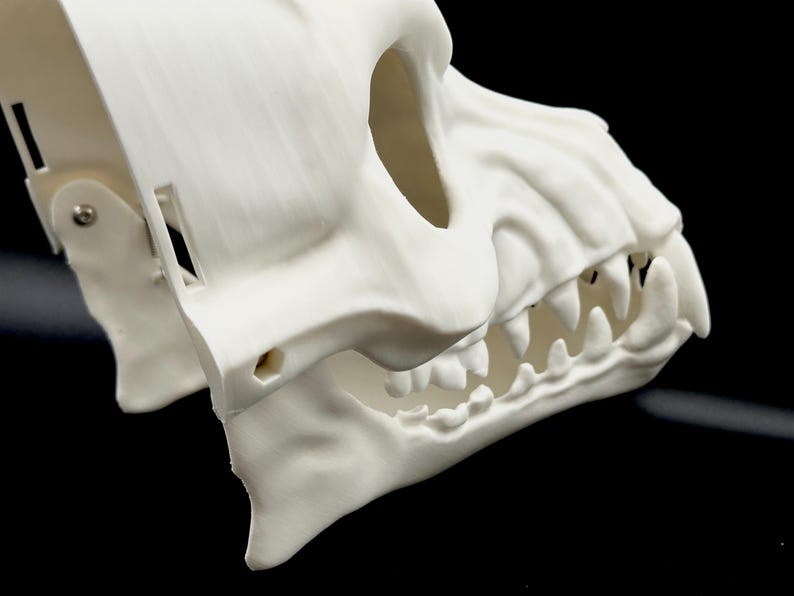 Werewolf Beast Skulldog Bone Mask - Movable Moving Hinge Jaw- 3D ...