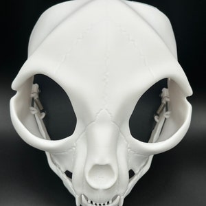 Cat Skull Bone Mask - Movable Moving Hinge Articulating Jaw- 3D Printed ...