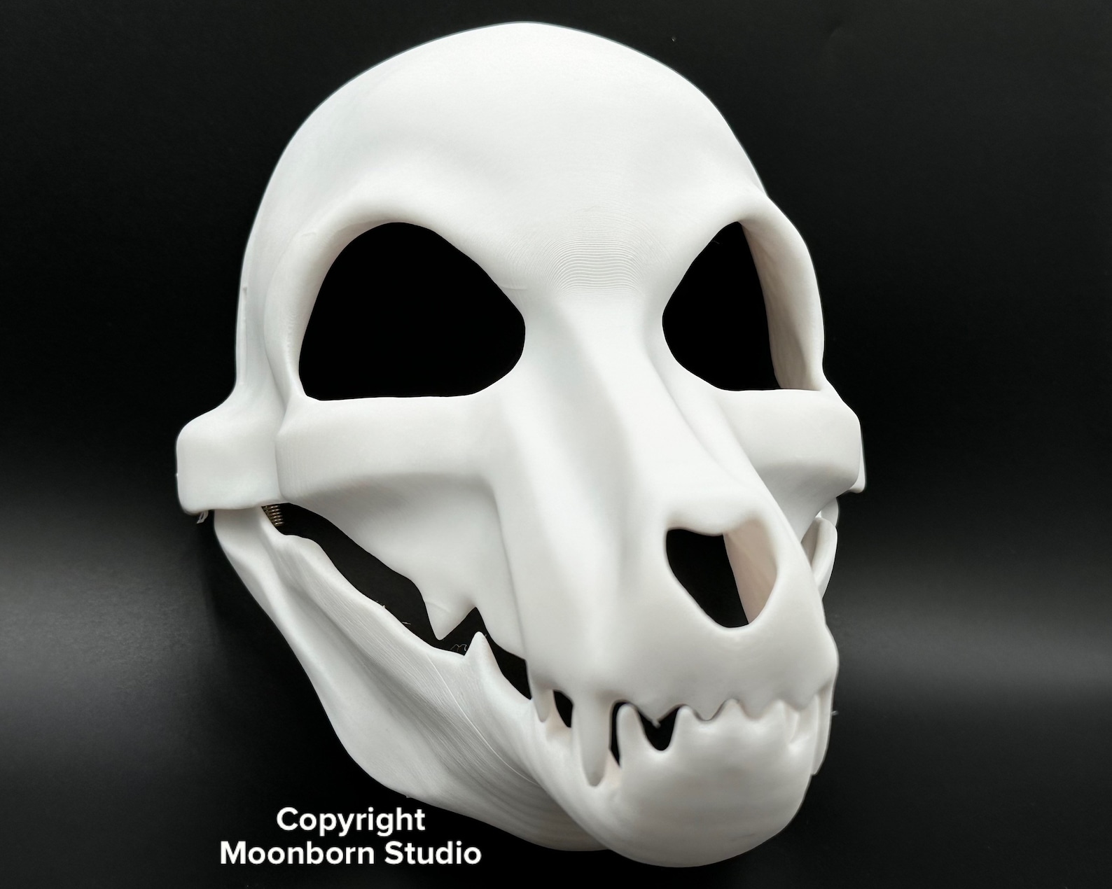 Toony Wolf Skull Mask - Movable Moving Hinge Jaw- 3D Printed Skulldog ...