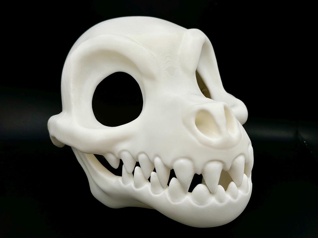 Toony Skulldog Spooky Fursuit Base - Movable Moving Hinge Jaw Mask - 3D ...