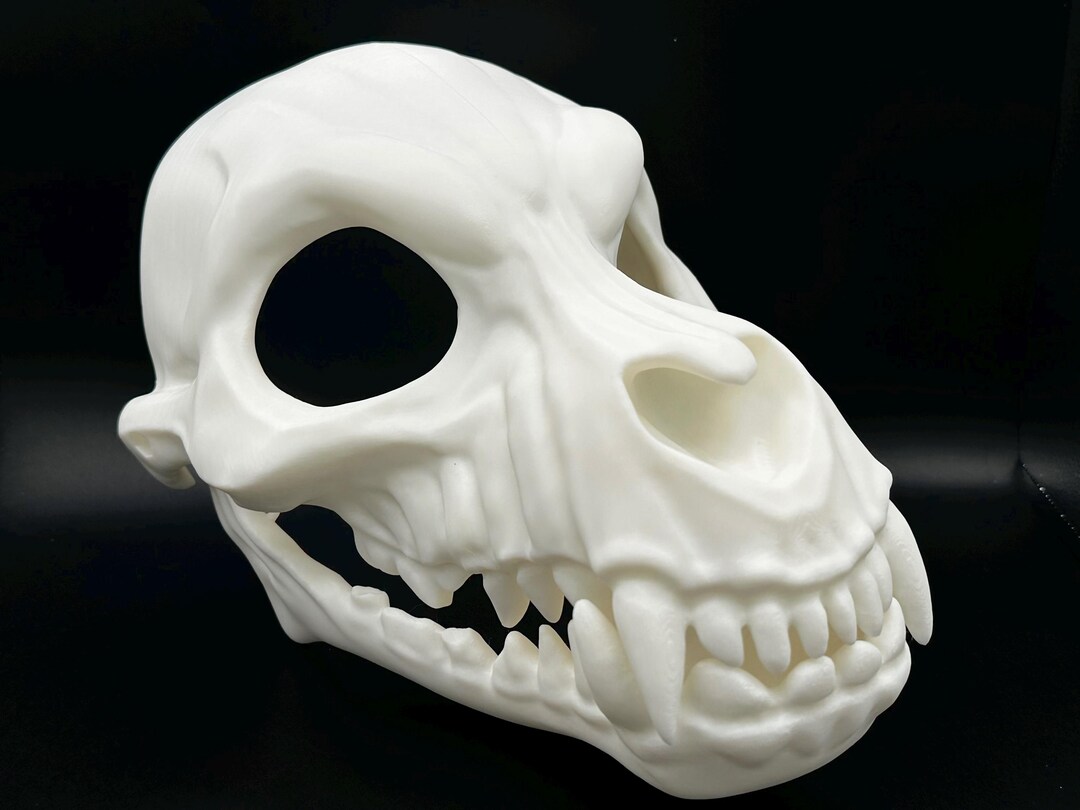 Canine Beast Skulldog Realistic Bone Mask - Movable Moving Hinge Jaw ...