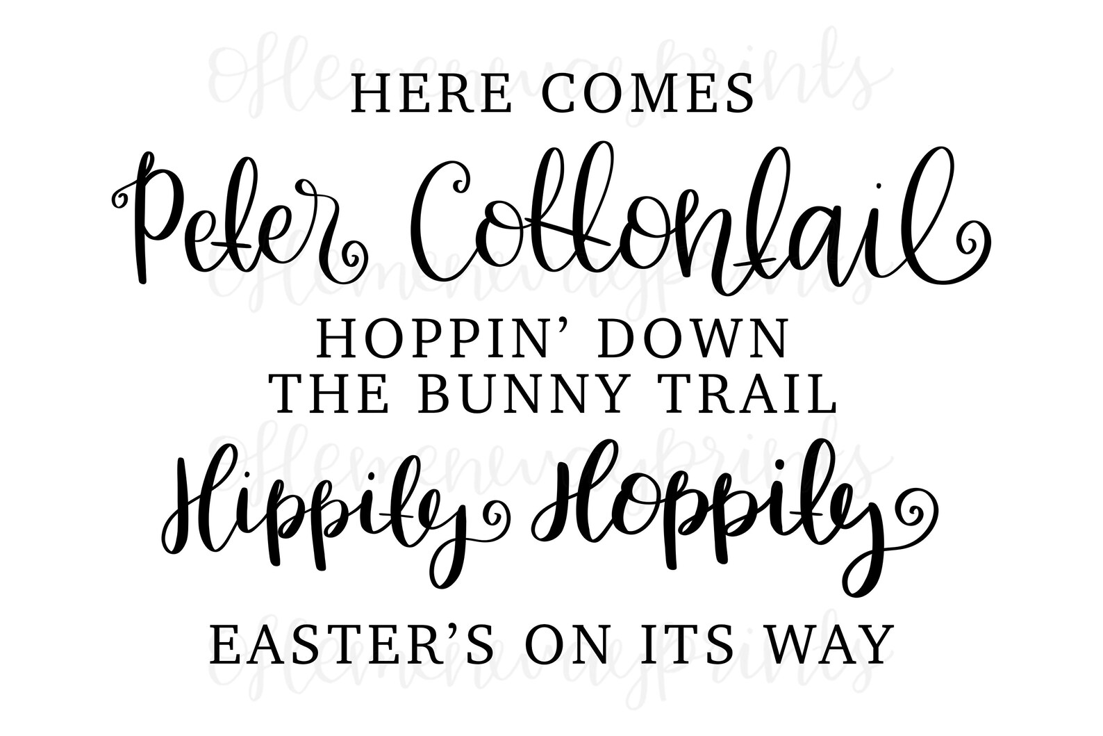 Here Comes Peter Cottontail Sign | Easter Bunny Spring Holiday Seasonal ...