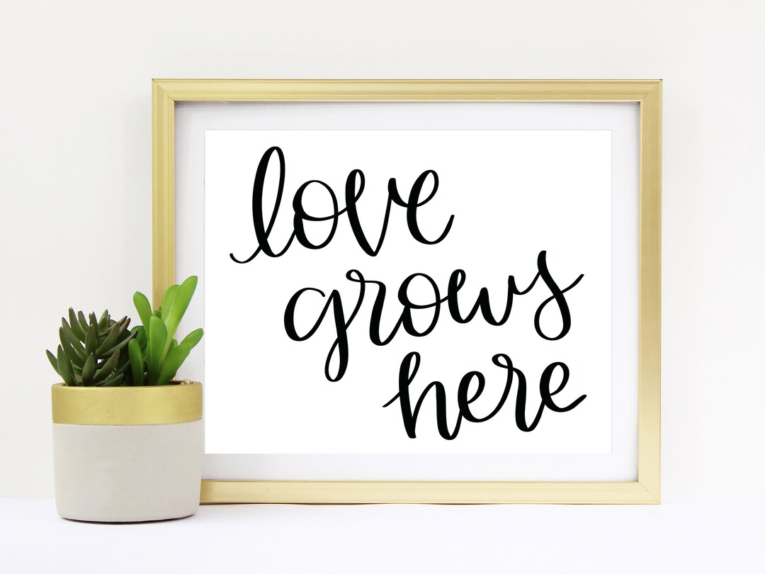 Love Grows Here Sign | Spring Seasonal Sign Printable | Instant Digital ...