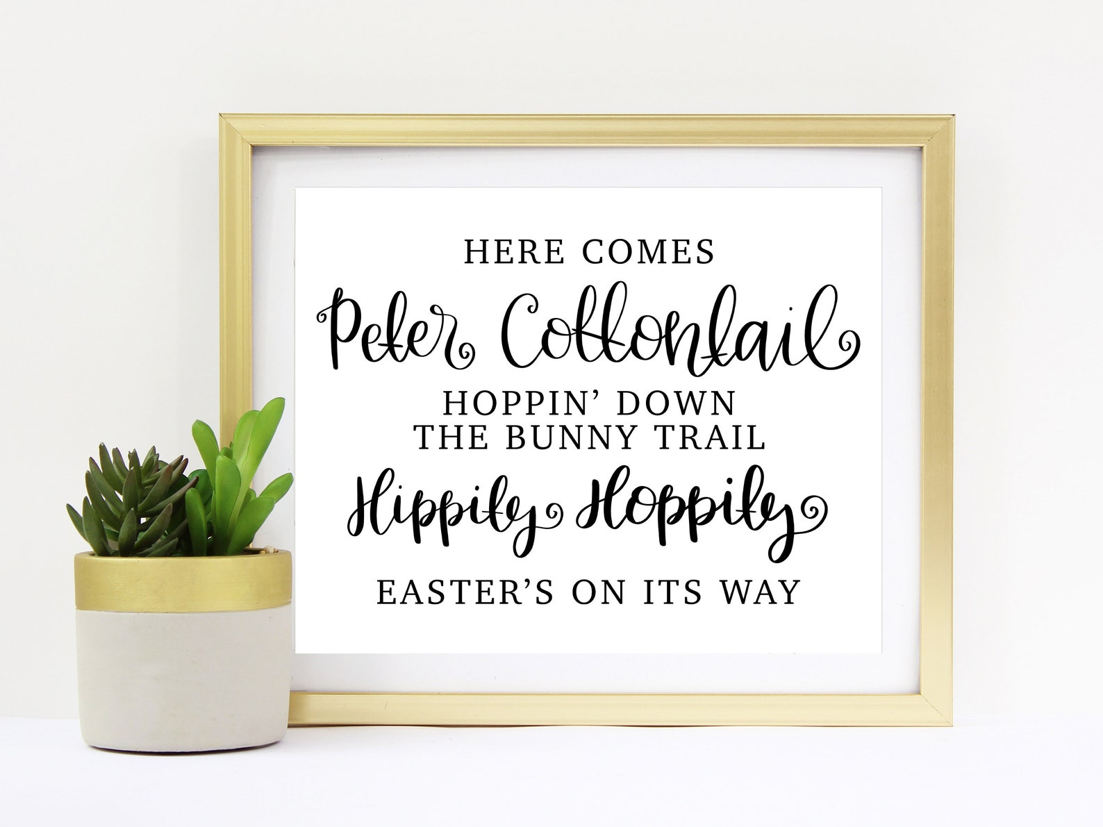 Here Comes Peter Cottontail Sign | Easter Bunny Spring Holiday Seasonal ...