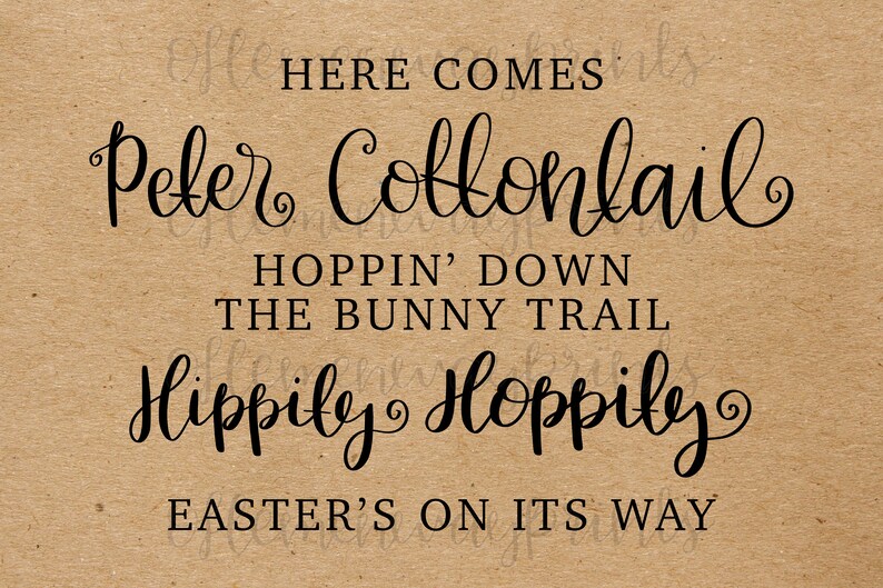 Here Comes Peter Cottontail Sign | Easter Bunny Spring Holiday Seasonal ...