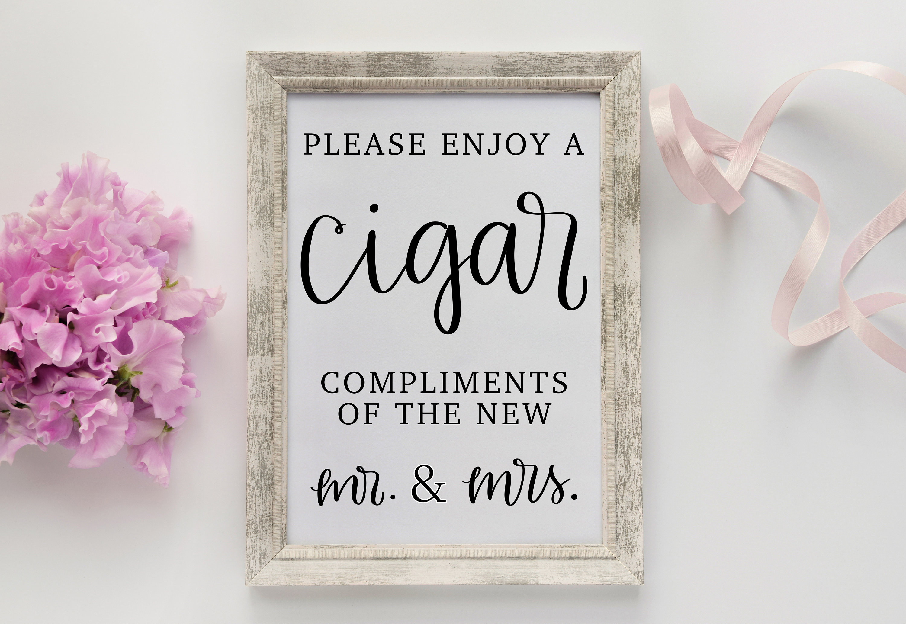 Please Enjoy a Cigar Sign Wedding Reception Favors Printable | Etsy