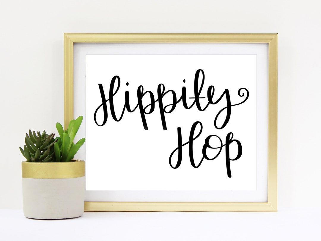 Hippity Hop Sign | Easter Bunny Spring Holiday Seasonal Sign Printable ...