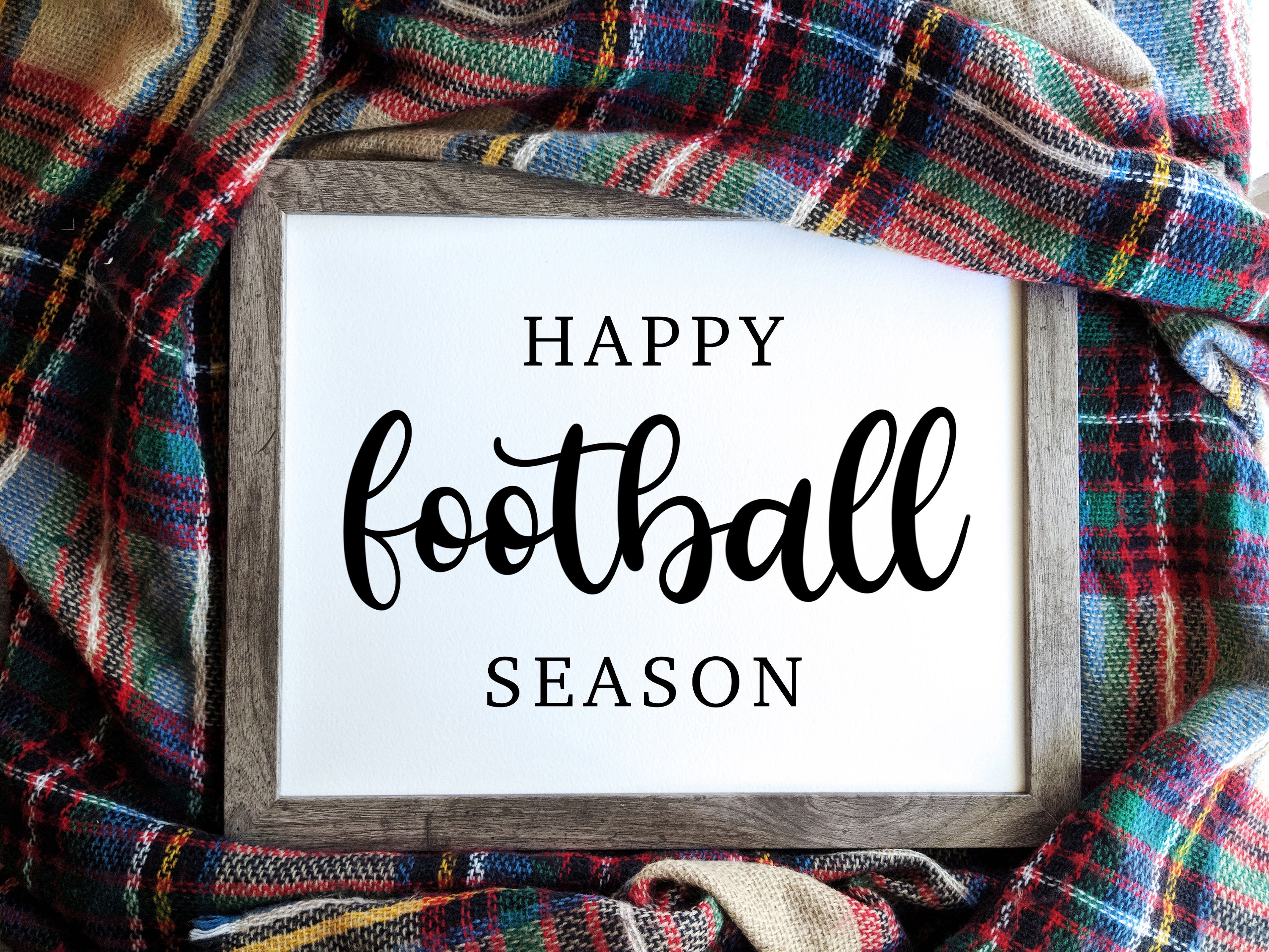 Happy Football Season Sign | Fall Autumn Sports Seasonal Sign Printable ...