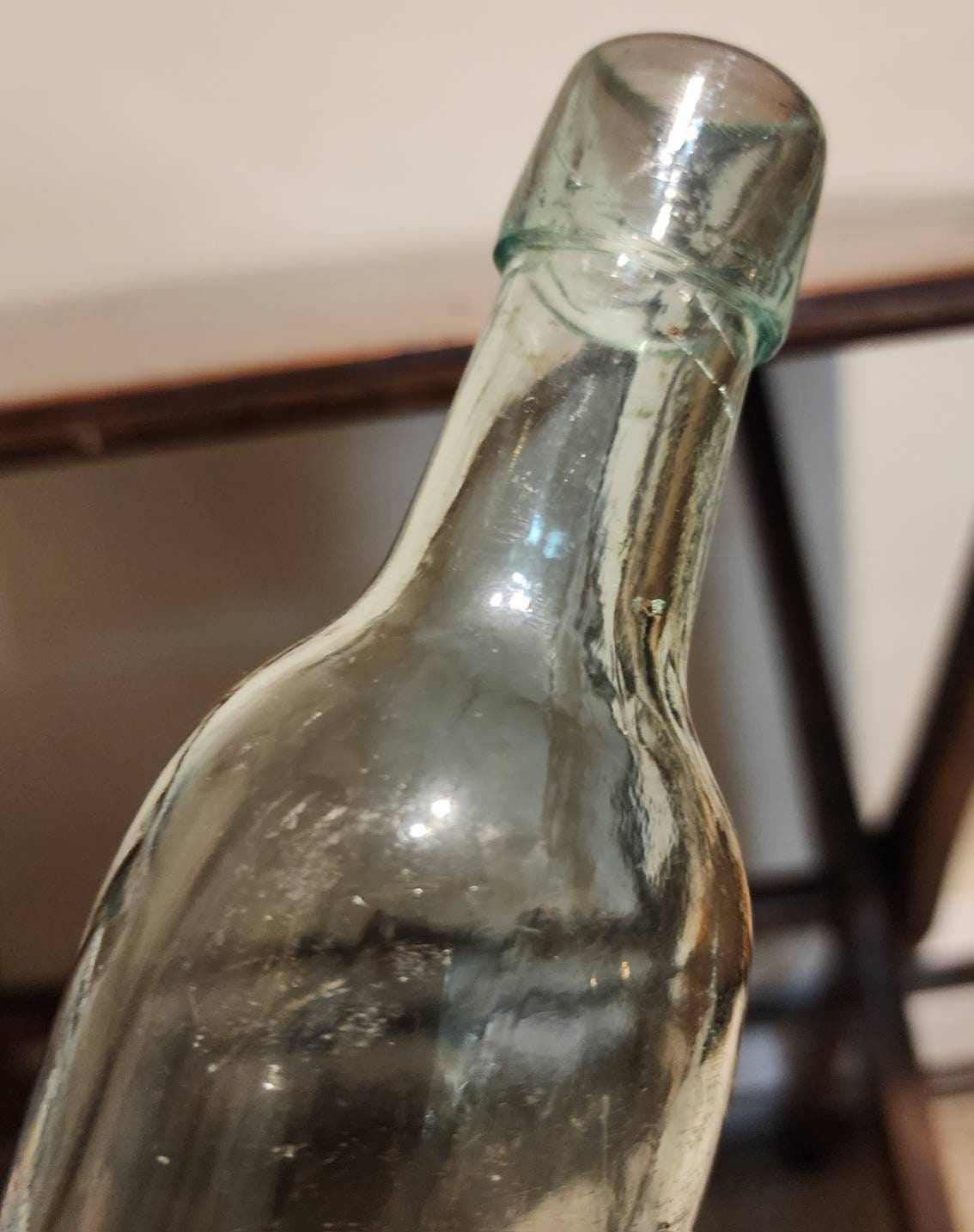 Vintage Hand Blown Blob Top Pontil Bottle Aqua / Light Green Bubbles ...