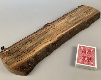 Live Edge Hardwood Cribbage Board - Etsy