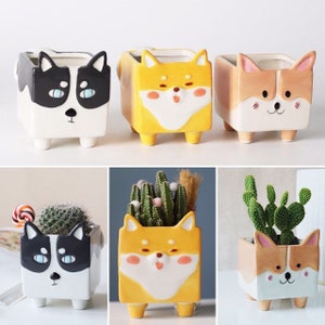 Welsh Corgi Planter Dog Planter Siberian Husky Planter - Etsy