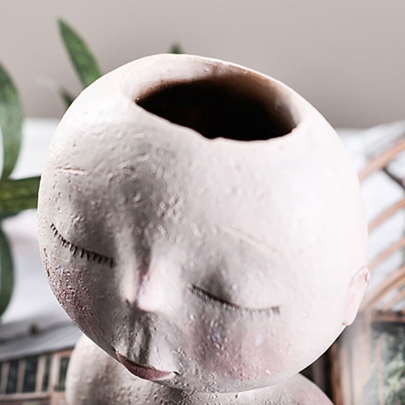 Girl Head Planter Face Planter Indoor Cache Pot De Fleur - Etsy UK