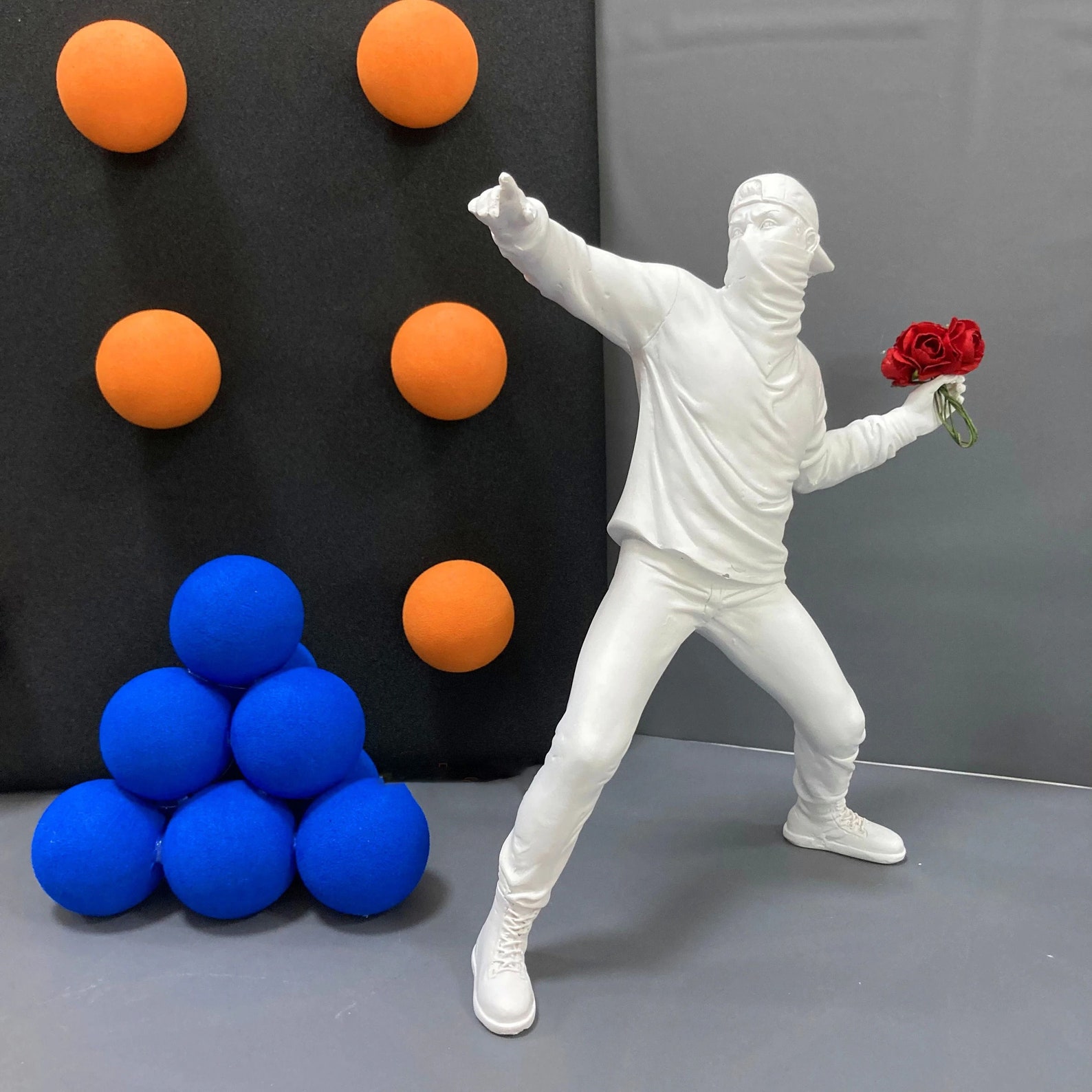 Banksy Flower Thrower Modern Art Statue Graffiti Banksy Art | Etsy