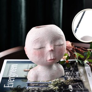 Girl Head Planter Face Planter Indoor Cache Pot De Fleur - Etsy UK