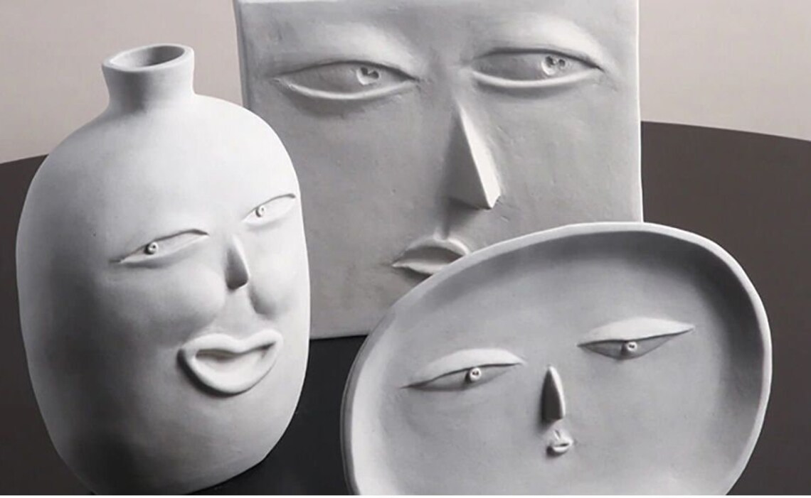 Ceramic Emotions Face Vase Cute Face Planter Ceramic | Etsy