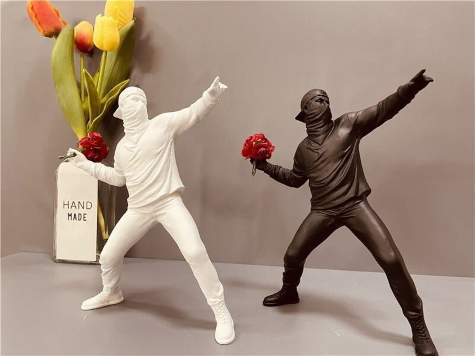 Banksy Flower Thrower Modern Art Statue Graffiti Banksy Art | Etsy