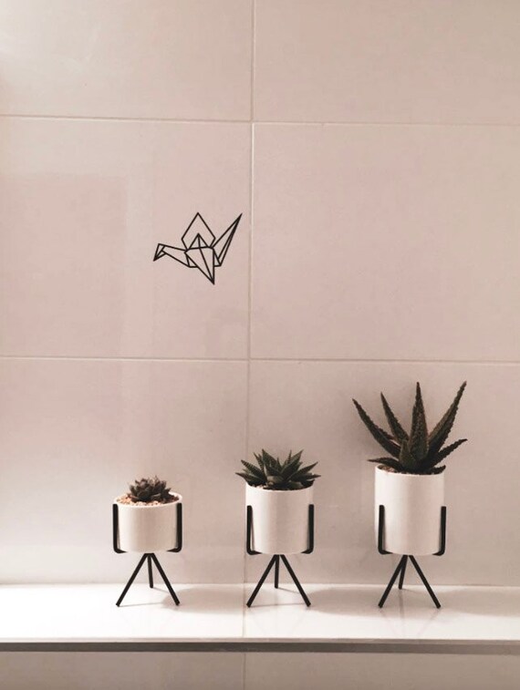 Ceramic Planter With a Modern Plant Stand Succulent Planter | Etsy