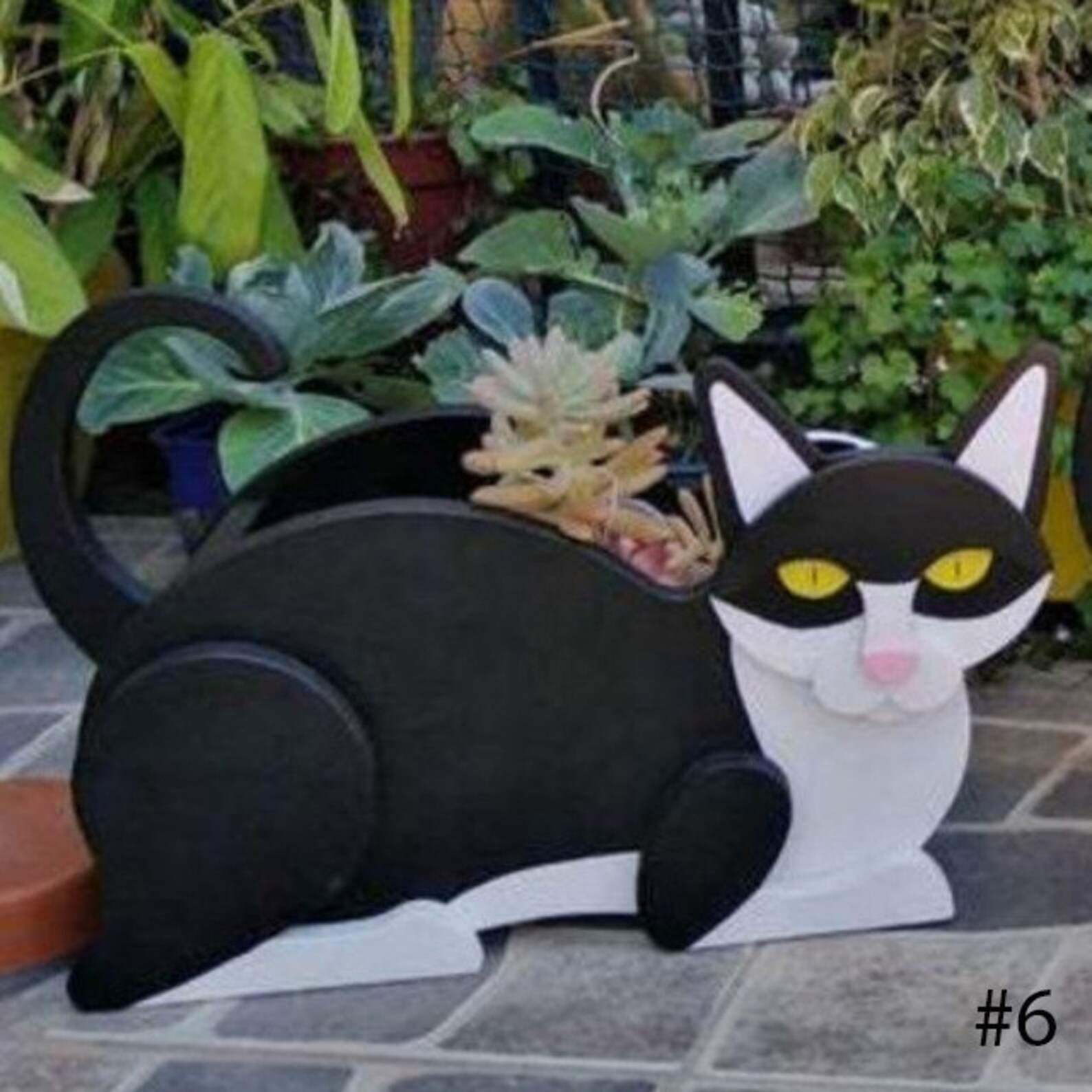 Cat Planter Stand Wooden Cat Plant Holder Animal Planter - Etsy