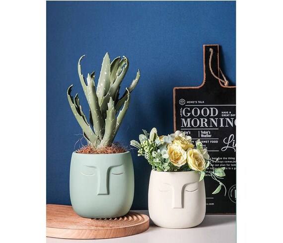 Ceramic Face Planter Indoor Head Planter Face Vase Pot De | Etsy