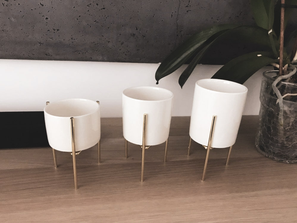 Ceramic Planter With a Modern Plant Stand Succulent Planter | Etsy