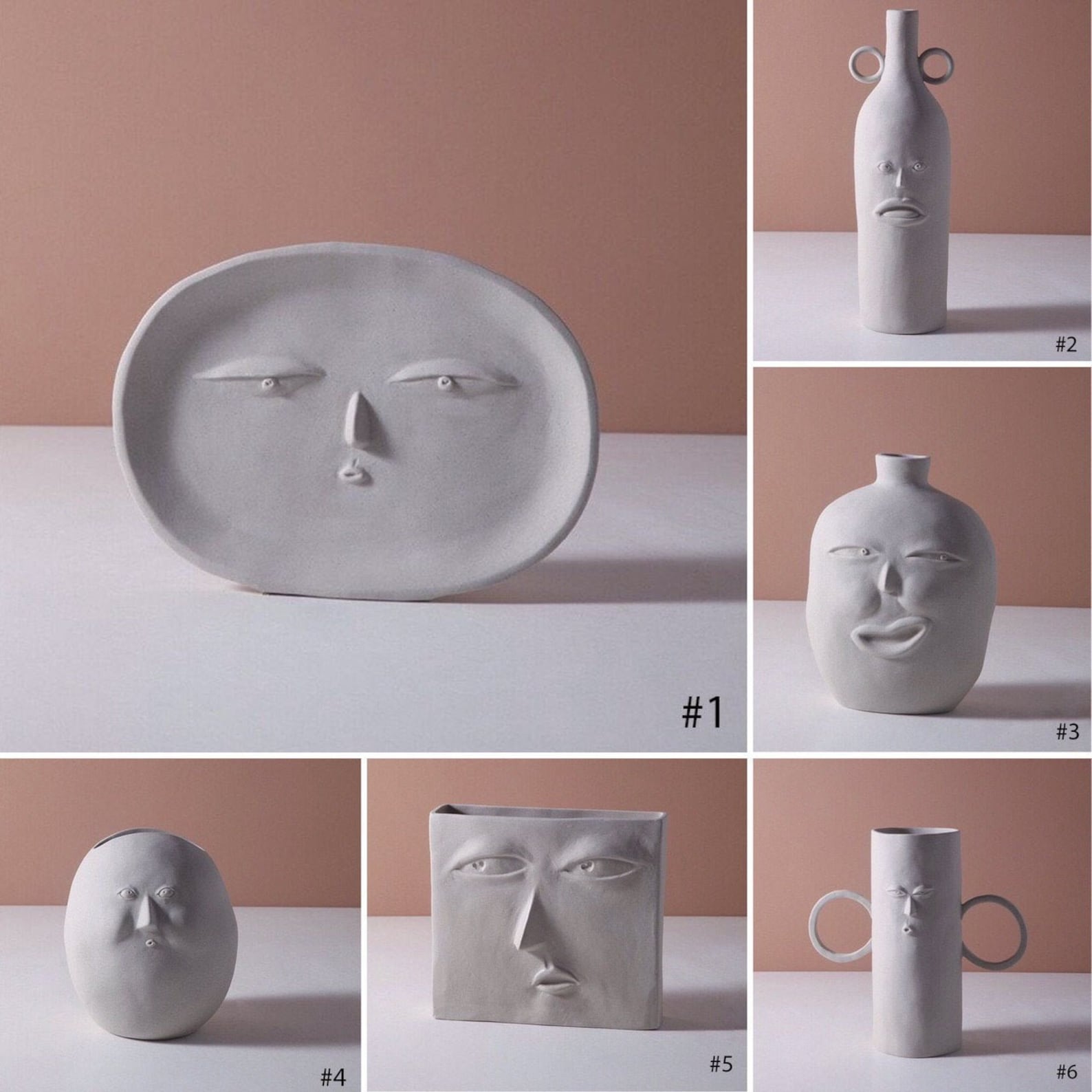 Ceramic Emotions Face Vase Cute Face Planter Ceramic | Etsy