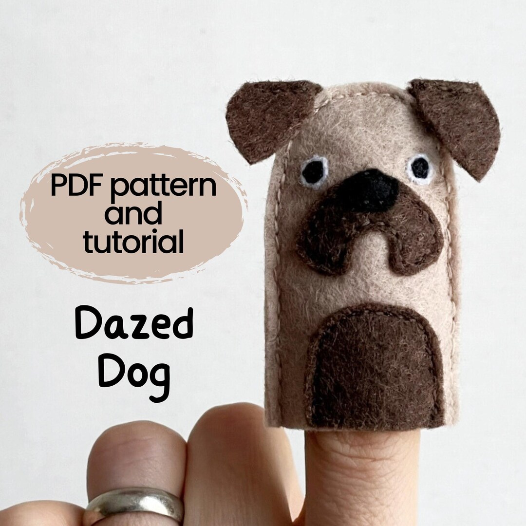 Felt Dog Finger Puppet Sewing Pattern: Beginner DIY Toy (PDF Download ...
