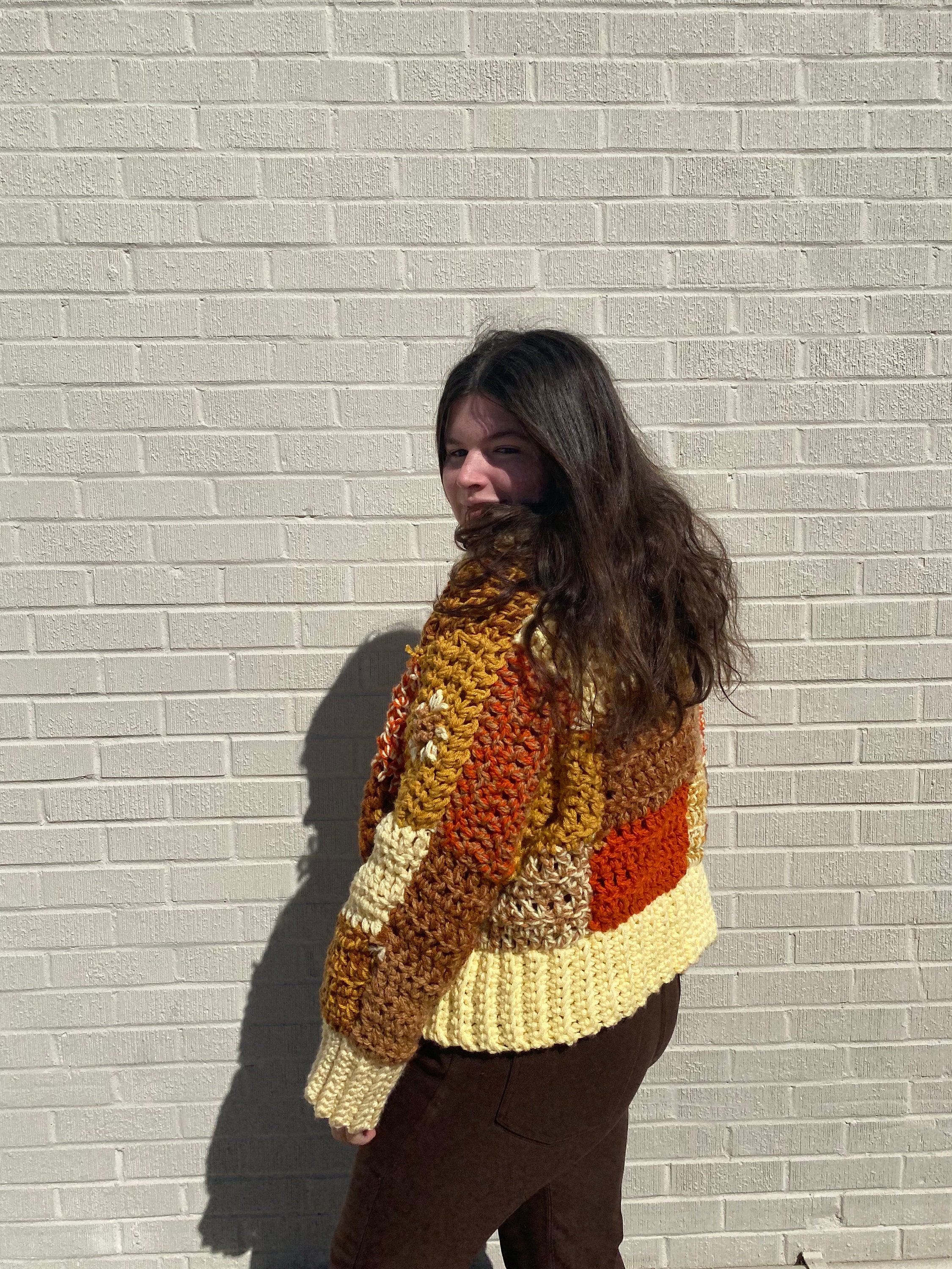 CROCHET Patchwork Cardigan With Embroidery- Beginner Crochet Pattern - Etsy