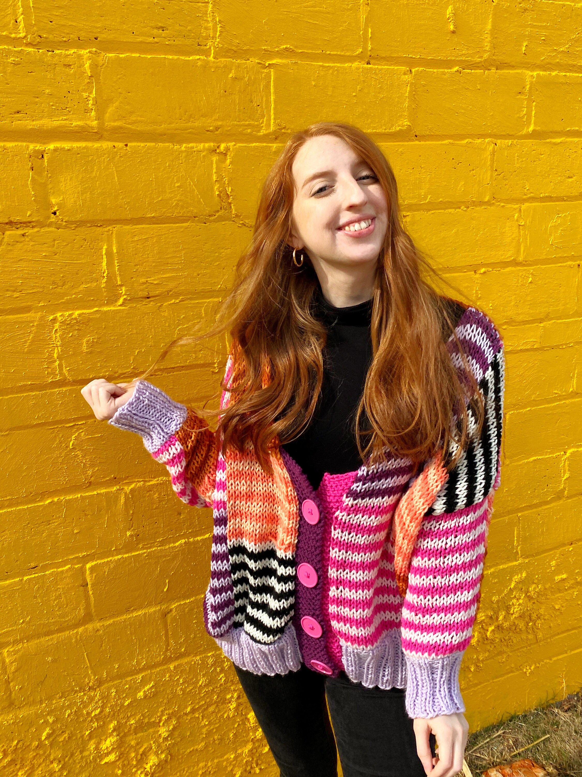 Striped Patchwork Cardigan Pattern Beginner Knitting Pattern - Etsy