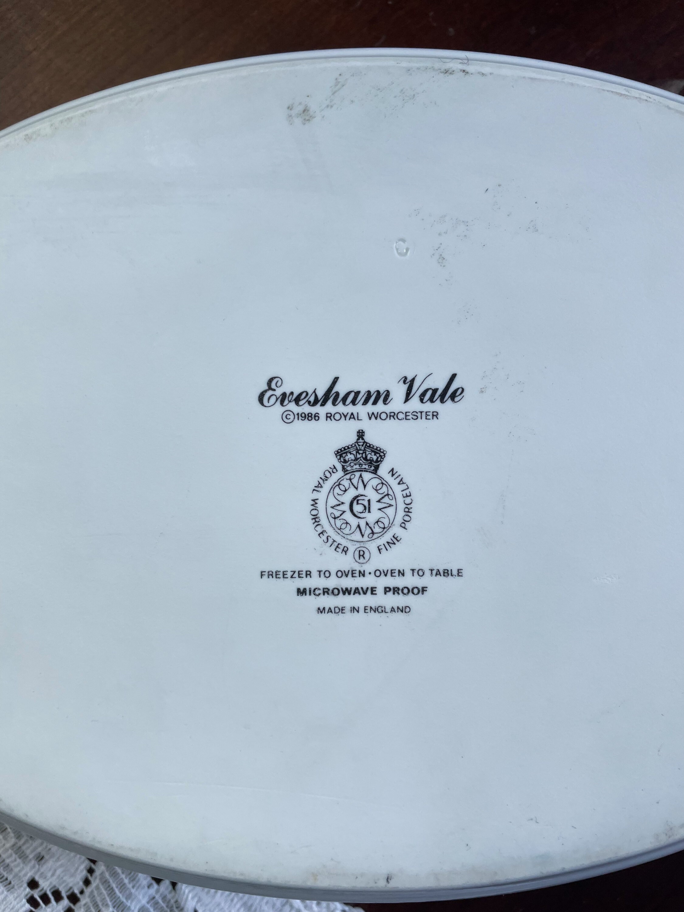 Royal Worcester Evesham Vale 1986 Oven to Table England Oval Baker Dish ...