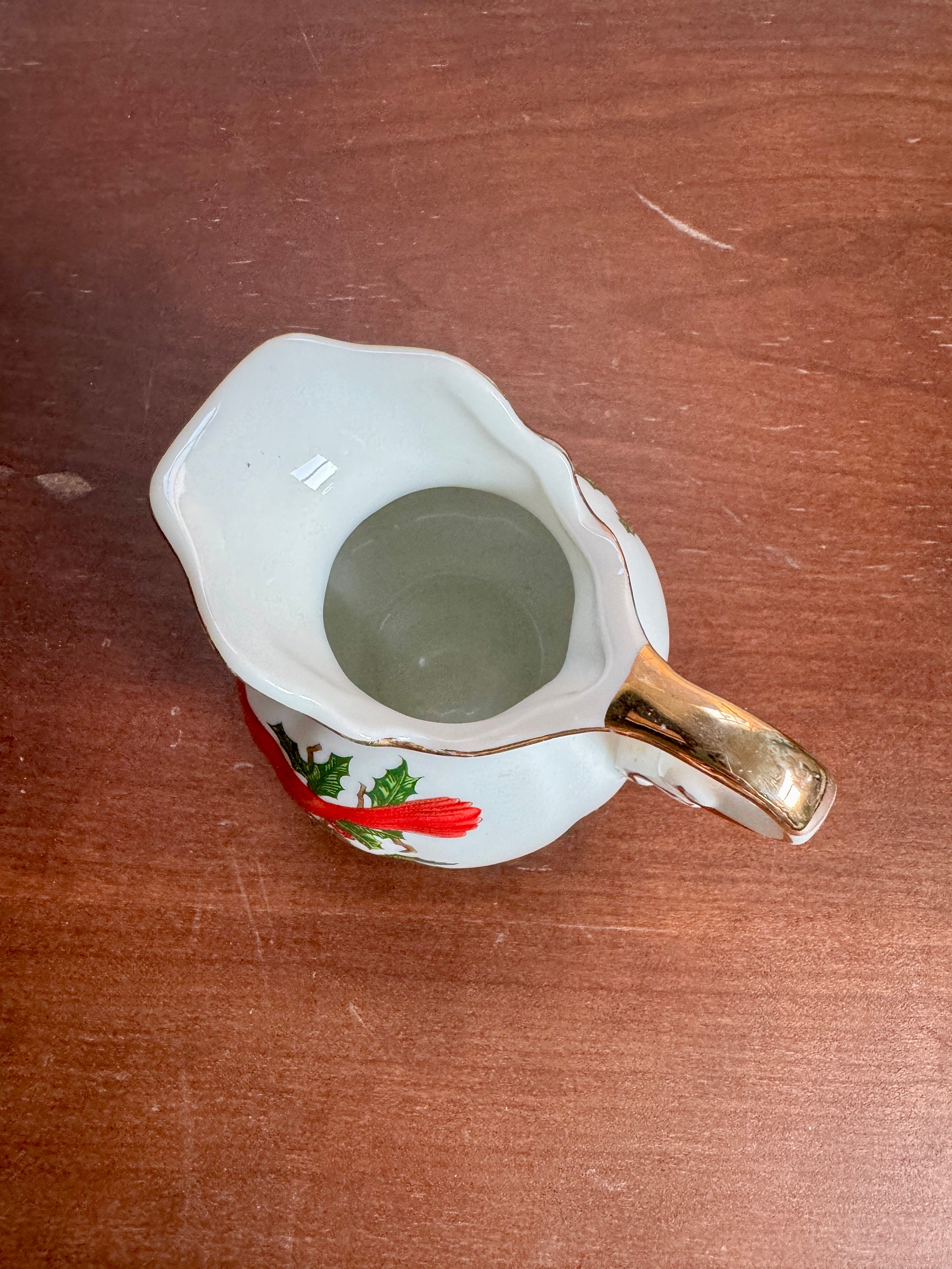 Vintage Lefton Pitcher, Red and White Christmas Decor, Cardinal ...