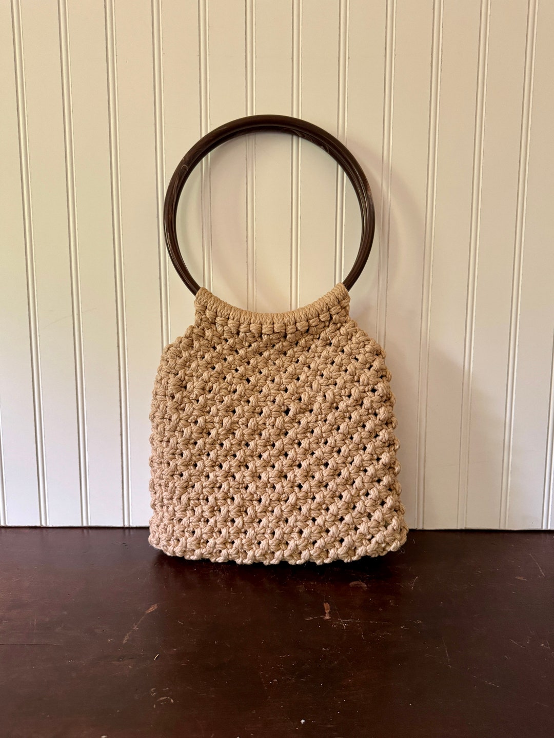 Vintage Macrame Purse, Woven Purse, Wicker Style Handbag, Bohemian ...