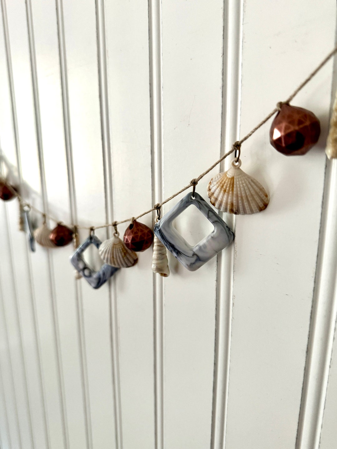 BEACH COTTAGE Garland, Beach Wall Hanging, Coastal Decor, Rustic Beach ...