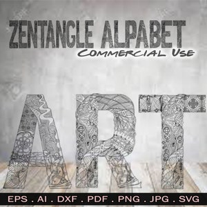 Zentangle Svg, Zentangle Alphabet Svg, Mandala Alphabet 26 Letter SVG ...