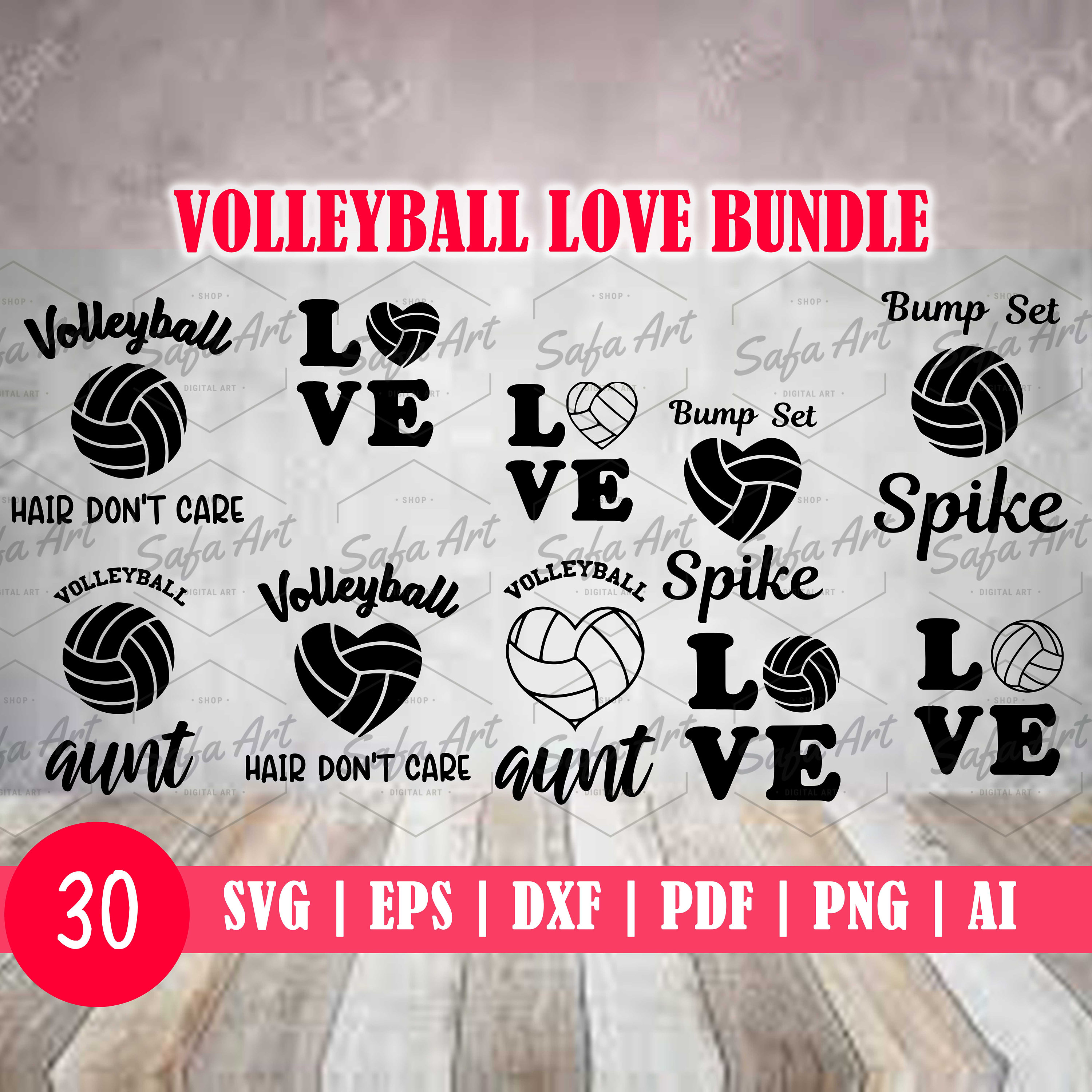 Volleyball Love SVG Bundle SVG Files for Cricut Silhouette - Etsy